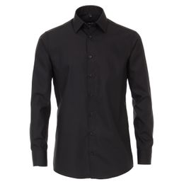 Venti Herren Businesshemd "Venti Businesshemd extra langer Arm 72cm uni", schwarz, Gr. 40, unifarben, 100% Baumwolle, Hemden