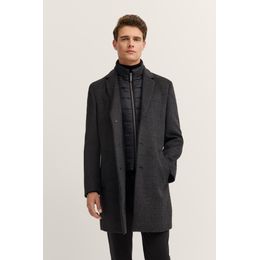 Bugatti Herren Kurzmantel "Flexcity Stretch", grau, Gr. 52, kariert, 50% Polyester, 40% Wolle, 10% sonstige Faser, M&auml;ntel, mit Glencheck-Karo und