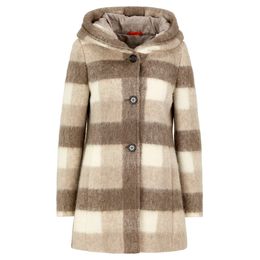 AMBER & JUNE AMBER & JUNE Damen Kurzjacke "Damen mit Kapuze", beige, Gr. 44, Obermaterial: 68% Polyester, 22% Wolle, 10% Polyacryl. Besatz: 100% Polyester.
