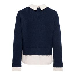 Only Damen Strickjacke "ONLALIVIA LS WOVEN MIX CARDIGAN CS KNT", blau, Gr. S, Strick, Obermaterial: 84% Polyester, 7% Polyacryl, 5% Wolle, 4%