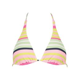 Roxy Bikini-Oberteil "Stripe Soul" in Gelb/ Gr&uuml;n/ Rosa - 63% | Gr&ouml;&szlig;e M | Damen-bademode