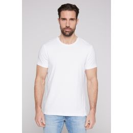 CAMP DAVID Herren Rundhalsshirtwei&szlig;, Gr. L, unifarben, Single Jersey, Material: 95% Baumwolle, 5% Elasthan, Shirts, mit Necktape
