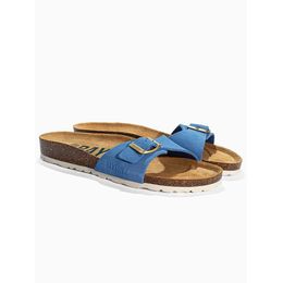 BACKSUN Leder-Pantoletten "Zephyr" in Blau - 42% | Gr&ouml;&szlig;e 37 | Damen-pantoletten