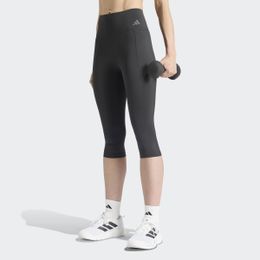 Damen Trainingstights "OPTIME WORKOUT CONTOUR CAPRI-LEGGINGS", schwarz, Gr. S, adidas Performance, Obermaterial: 73% Polyamid, 27% Elasthan, Hosen