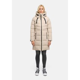 Marikoo Damen Winterjacke "Natsukoo XVI", beige, Gr. XXXL, Obermaterial: 100% Polyester, Jacken, Stepp Mantel mit gro&szlig;er Kapuze