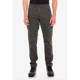 Cipo & Baxx CIPO & BAXX Herren Cargojeans "Cipo & Baxx Jeans", gr&uuml;n, Gr. 40, uni, Obermaterial: 98% Baumwolle CO. 2% Elasthan EL., Jeans, mit schr&auml;gen