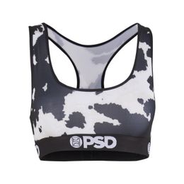 PSD Damen Sport-BH "PSD GIRL SPORTS BRA COW DESIGN", Gr. L, schwarz-wei&szlig;, 88% Polyester, 12% Elasthan, BHs