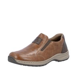 Rieker Herren Slipper, Gr. 44, braun, Lederimitat, Schuhe, Schlupfschuh, Halbschuh, Freizeitschuh in bequemer Weite G (weit)