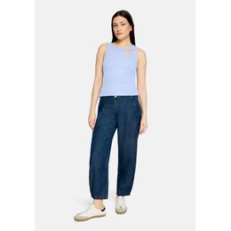 Cartoon Damen T-Shirt "Damen mit Rundhalsausschnitt", blau, Gr. 44, Obermaterial: 95% Baumwolle, 05% Elasthan, Shirts