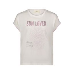 Cartoon Damen Kurzarmshirt "Damen mit Rundhalsausschnitt", beige, Gr. 42, Obermaterial: 50% Baumwolle, 50% Modal, Shirts, Rippb&uuml;ndchen