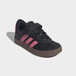 M&auml;dchen Sneaker "VL COURT 3.0 KIDS", adidas Sportswear, Gr. 35core schwarz, pink fusion, gum5, Leder, Synthetik, Schuhe, inspiriert vom Design des