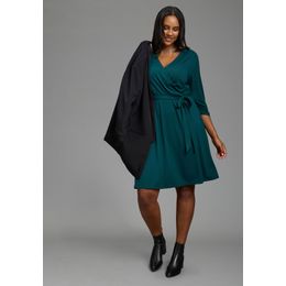 Damen Jerseykleid "Gro&szlig;e Gr&ouml;&szlig;en"petrol, Gr. 46, LAURA SCOTT CURVE, unifarben, Jersey, Obermaterial: 94% Viskose, 6% Elasthan, Kleider, in gro&szlig;en