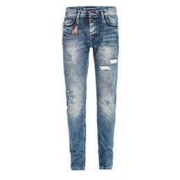 Cipo & Baxx CIPO & BAXX Herren 5-Pocket-Jeans "Cipo & Baxx Jeans", blau, Gr. 29, uni, Obermaterial: 100% Baumwolle CO., Jeans, im washed Design