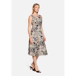 Vera Mont Damen Cocktailkleid "Damen mit Kellerfalten", schwarz-wei&szlig;, Gr. 44, Obermaterial: 90% Polyester, 10% Elasthan. Futter: 100% Polyester,
