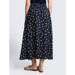 Tom Tailor Damen Midirocknavy big dot design, Gr. 36, gepunktet, Web, Obermaterial: 81% Viskose, 19% Polyamid, R&ouml;cke, Sommerrock mit Punkten und