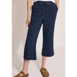 Cecil Damen Stoffhose, blau, Gr. M, unifarben, Web, 100% Baumwolle, Hosen, High Waist