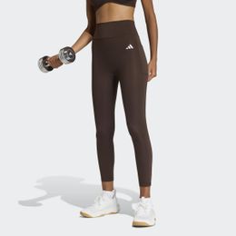 Damen Trainingstights "OPT POW ESS 7/8", braun, Gr. XXL, adidas Performance, Obermaterial: 85% Polyester, 15% Elasthan, Hosen, f&uuml;r Fitness, mit