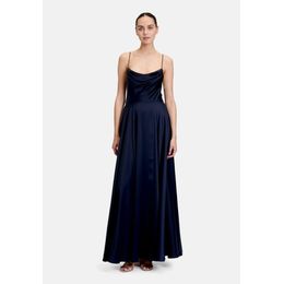 Vera Mont Damen Abendkleid "Damen mit Wasserfallausschnitt", blau, Gr. 42, Satin, Obermaterial: 97% Polyester, 3% Elasthan. Futter: 100% Polyester,