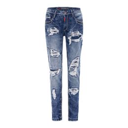 Cipo & Baxx CIPO & BAXX Herren Straight-Jeans "Cipo & Baxx Jeans DENIM", blau, Gr. 33, uni, Obermaterial: 100% Baumwolle CO., Jeans, bequeme Jeans im angesagten