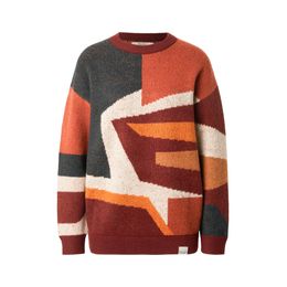 Iriedaily Pullover 'Fady' Damen Gr&ouml;&szlig;e XS hellbeige / dunkelgr&uuml;n / hummer / feuerrot