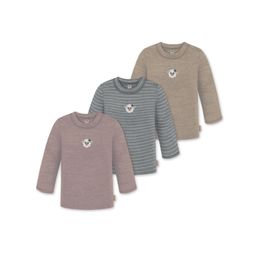 Normani Shirt 'Taupo' Jungen Gr&ouml;&szlig;e 98/104 dunkelbeige / dunkelgrau / graumeliert / eosin