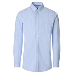 Casamoda Herren Langarmhemd "Casamoda Freizeithemd Langarm gestreift", blau, Gr. L, gestreift, 100% Baumwolle, Hemden