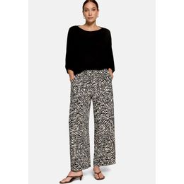 Zero Damen Schlupfhose "Damen mit weitem Bein", schwarz-wei&szlig;, Basic, Gr. 36, Obermaterial: 100% Viskose, Hosen, Material