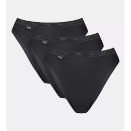 Sloggi Damen Tai-Slip "Basic+", Gr. 42, schwarz, Obermaterial: 95% Baumwolle, 5% Elasthan, bedruckt, unifarben, Unterhosen, elastischer Bund, weiche