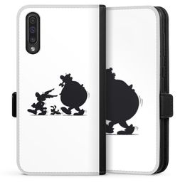 DeinDesign Galaxy A50 Handy Klapph&uuml;lle Handyh&uuml;lle aus Kunst Leder schwarz Flip Case Official Licensed Product Obelix Asterix Sideflip mit Lasche