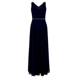 Vera Mont Damen Abendkleid "Damen mit Plissee", blau, festlich, Gr. 38, Chiffon, Obermaterial: 100% Polyester. Besatz: 100% Polyester. Futter: 100%