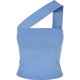 Urban Classics Damen Yoga & Relax Shirt "Urban Classics Damen Ladies One Strap Top", blau, Gr. 4XL, unifarben, 95% Baumwolle, 5% Elasthan, Shirts