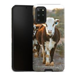 DeinDesign Galaxy S20 Plus Handy Panzer Handyh&uuml;lle robuste Outdoor H&uuml;lle Schutzh&uuml;lle matt Cow Farmer Calf Tough Case