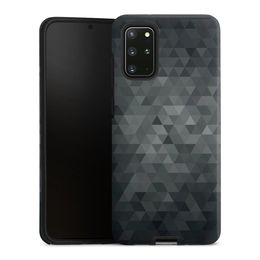 DeinDesign Galaxy S20 Plus Handy Panzer Handyh&uuml;lle robuste Outdoor H&uuml;lle Schutzh&uuml;lle matt Muster Black Triangle Tough Case