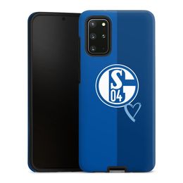 DeinDesign Galaxy S20 Plus Handy Panzer Handyh&uuml;lle robuste Outdoor H&uuml;lle Schutzh&uuml;lle matt Heart Schalke 04 Fc Schalke 04 Tough Case