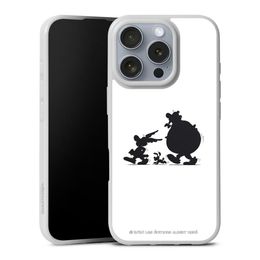 DeinDesign iPhone 16 Pro Handy Silikon H&uuml;lle Case wei&szlig; Handyh&uuml;lle Official Licensed Product Obelix Asterix Silikon Case