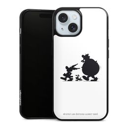 DeinDesign iPhone 15 Handy Slim Case extra d&uuml;nn Silikon Handyh&uuml;lle schwarz H&uuml;lle Official Licensed Product Obelix Asterix Silikon Slim Case