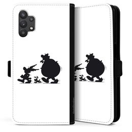 DeinDesign Galaxy A32 5G Handy Klapph&uuml;lle Handyh&uuml;lle aus Kunst Leder schwarz Flip Case Official Licensed Product Obelix Asterix Sideflip mit langer Lasche