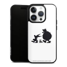 DeinDesign iPhone 14 Pro Handy Slim Case extra d&uuml;nn Silikon Handyh&uuml;lle schwarz H&uuml;lle Official Licensed Product Obelix Asterix Silikon Slim Case