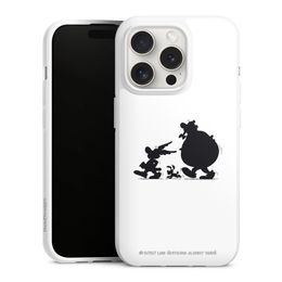 DeinDesign iPhone 15 Pro Handy Silikon H&uuml;lle Case wei&szlig; Handyh&uuml;lle Official Licensed Product Obelix Asterix Silikon Case
