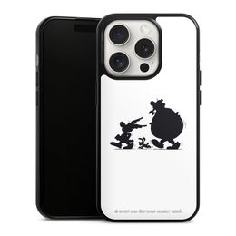 DeinDesign iPhone 15 Pro Handy Slim Case extra d&uuml;nn Silikon Handyh&uuml;lle schwarz H&uuml;lle Official Licensed Product Obelix Asterix Silikon Slim Case
