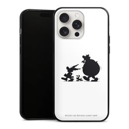 DeinDesign iPhone 15 Pro Max Handy Slim Case extra d&uuml;nn Silikon Handyh&uuml;lle schwarz H&uuml;lle Official Licensed Product Obelix Asterix Silikon Slim Case