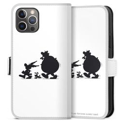 DeinDesign iPhone 12 Pro Handy Klapph&uuml;lle Handyh&uuml;lle aus Kunst Leder wei&szlig; Flip Case Official Licensed Product Obelix Asterix Sideflip mit Lasche