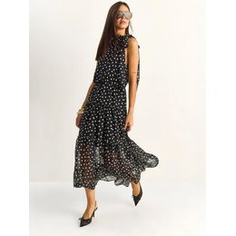 Bianco Lucci Midi Kleid Damen Gr&ouml;&szlig;e 40 schwarz / wei&szlig; Sommerkleid
