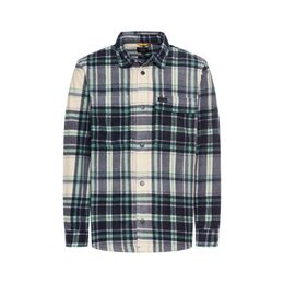 Camel Active Herren Flanellhemd, blau, Gr. XL, kariert, Flanell, Obermaterial: 100% Polyester, Hemden, Oversized