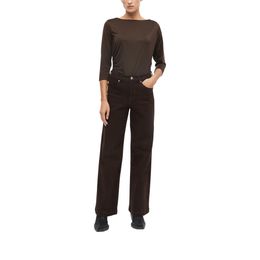 Damen 3/4-Arm-Shirt, braun, Gr. 46, s.Oliver BLACK LABEL, unifarben, Jersey, Obermaterial: 93% Polyamid, 7% Elasthan, Shirts, Sommershirt mit