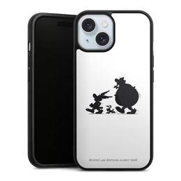 DeinDesign iPhone 15 Handy Gallery Case Handyh&uuml;lle 9H Geh&auml;rtetes Glas R&uuml;ckseite H&uuml;lle Official Licensed Product Obelix Asterix Gallery Case