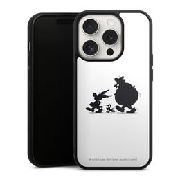 DeinDesign iPhone 15 Pro Handy Gallery Case Handyh&uuml;lle 9H Geh&auml;rtetes Glas R&uuml;ckseite H&uuml;lle Official Licensed Product Obelix Asterix Gallery Case