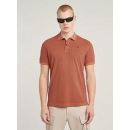 G-Star Raw G-STAR Herren Poloshirt "Dunda Overdyed Slim Poloshirt", braun, Gr. L, Obermaterial: 95% Baumwolle, 5% Elasthan, Shirts