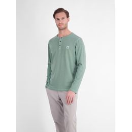 Lerros Herren Langarmshirt "Herren Langarm-Serafino", gr&uuml;n, Gr. M, 100% Baumwolle, Shirts