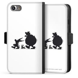 DeinDesign iPhone SE (2022) Handy Klapph&uuml;lle Handyh&uuml;lle aus Kunst Leder schwarz Flip Case Official Licensed Product Obelix Asterix Sideflip mit Lasche
